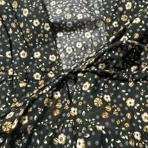 H&M | Dresses | Hm V Neck Poplin Black Dress With White And Yellow ...